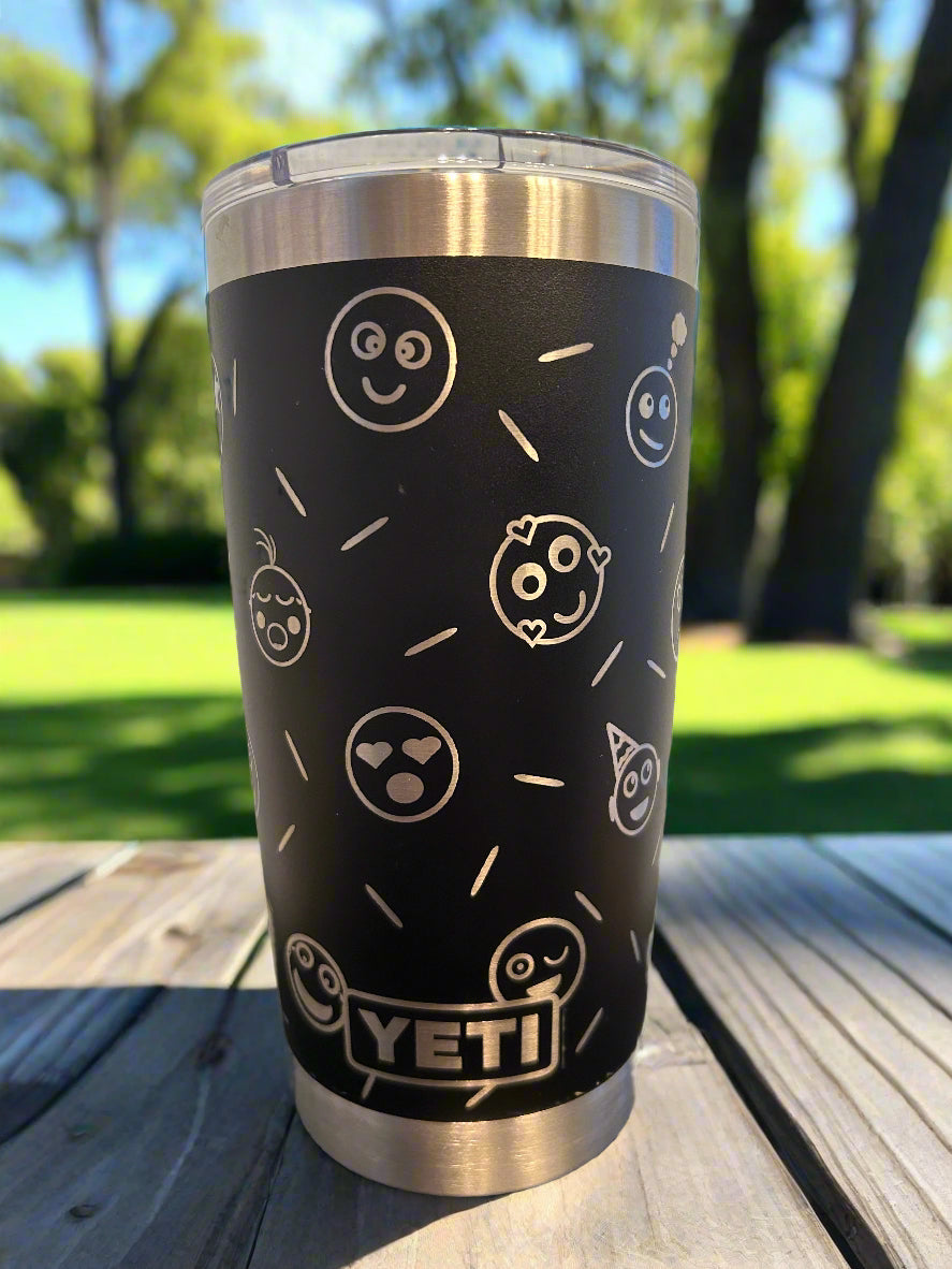 20 oz. Engraved Emoji Yeti Tumbler – Champs Laser Works